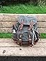 Mens Genuine Leather-Waxed Canvas Backpack Shoulder Rucksack, Vintage ...