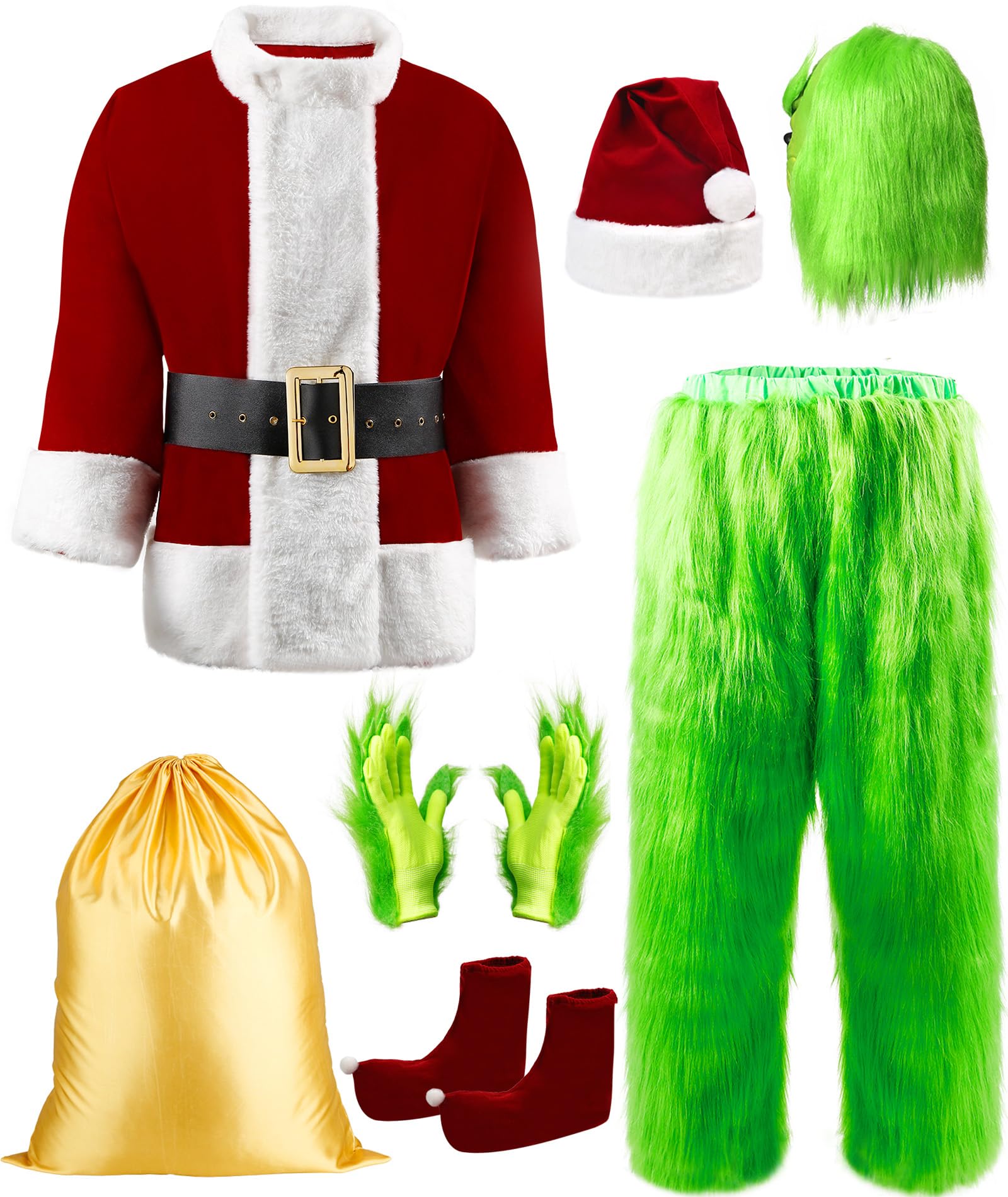 Penny Esther Christmas Costumes Adult Cosplay Green Santa Costume with ...