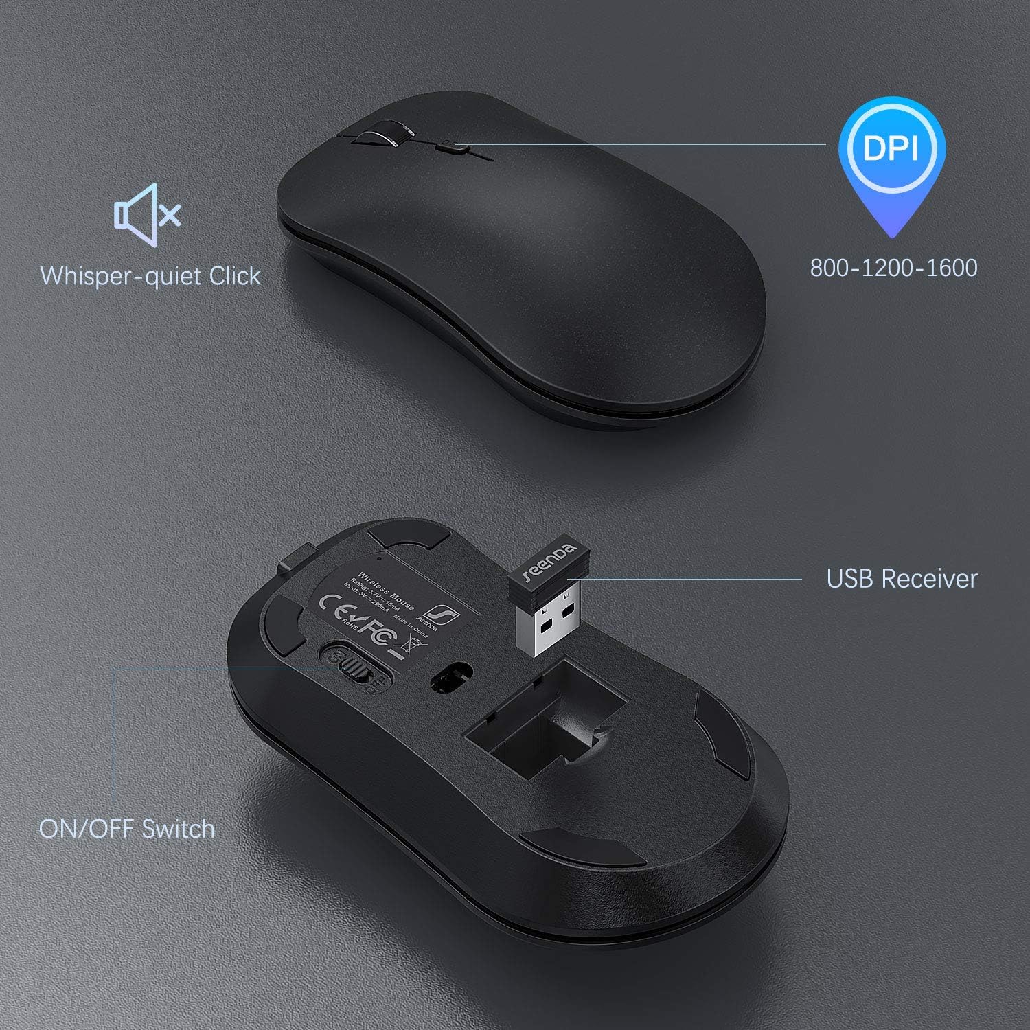 Wireless Keyboard and Mouse – Seenda 2.4G Rechargeable Ultra Slim Thin ...