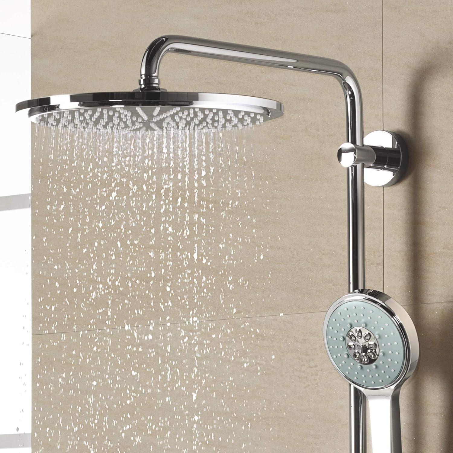 GROHE Rainshower 310 shower system with thermostat, thermostatic ...