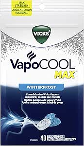 Vicks VapoCOOL Max Medicated Drops for Temporary Cough and Sore Throat ...