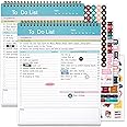 Amazon.com : To Do List Notepad, Spiral Bound Undated Daily Planner, 52 Sheets 8.5" X 10.5" Tear ...