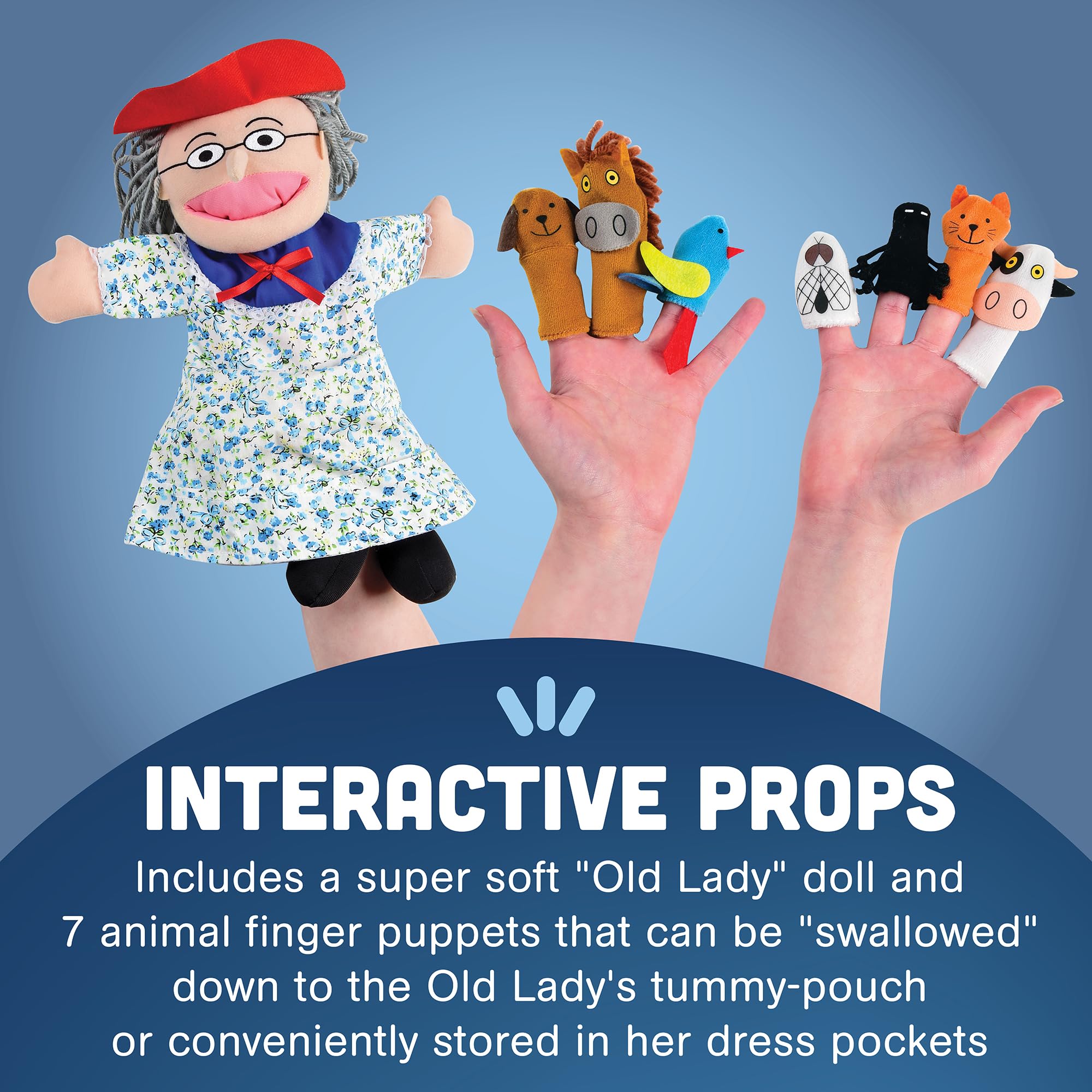 Mua Constructive Playthings Plush "Old Lady" Doll and Animal Finger ...
