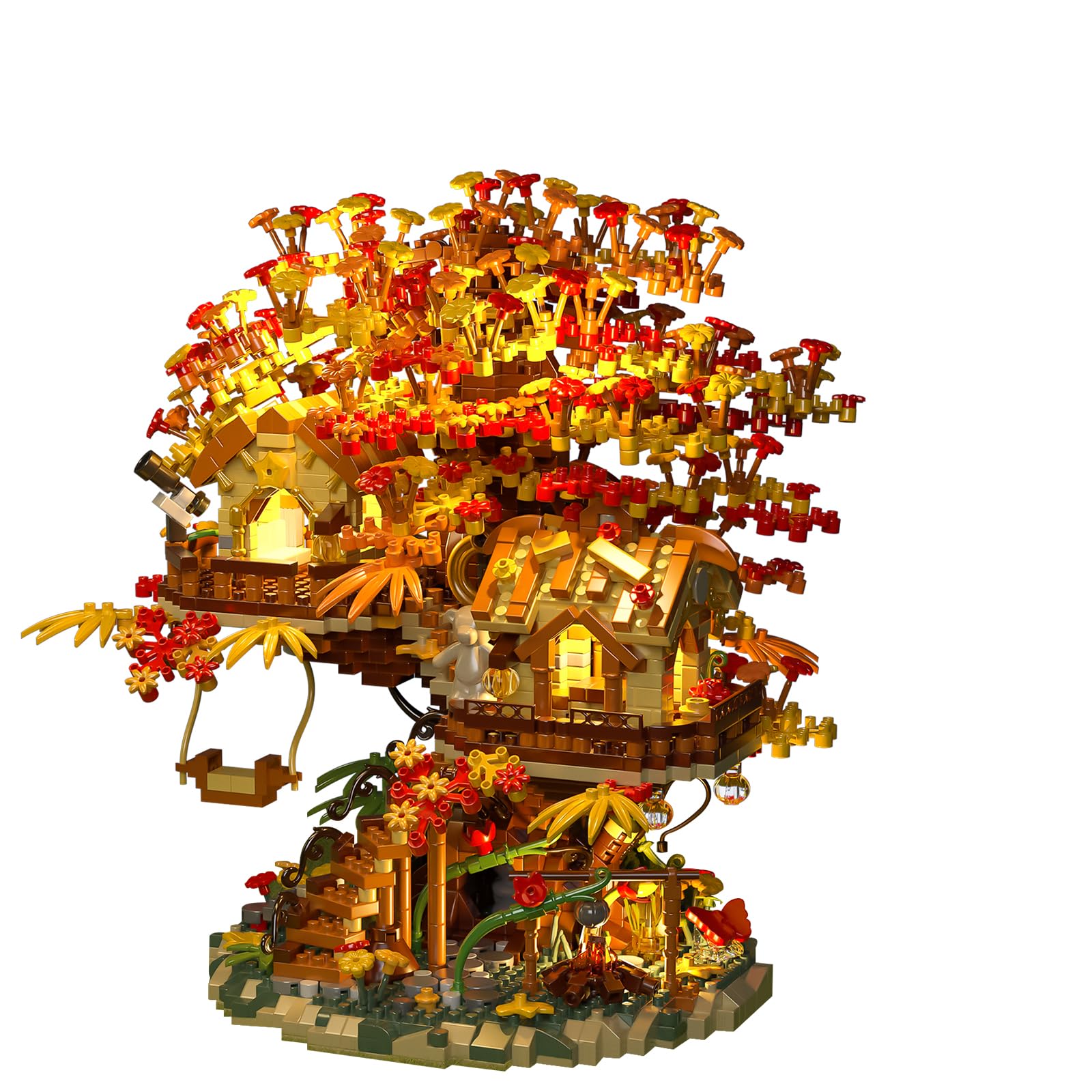 youeefy Treehouse Building Blocks Set with LED Lights-2725PCS Micro ...