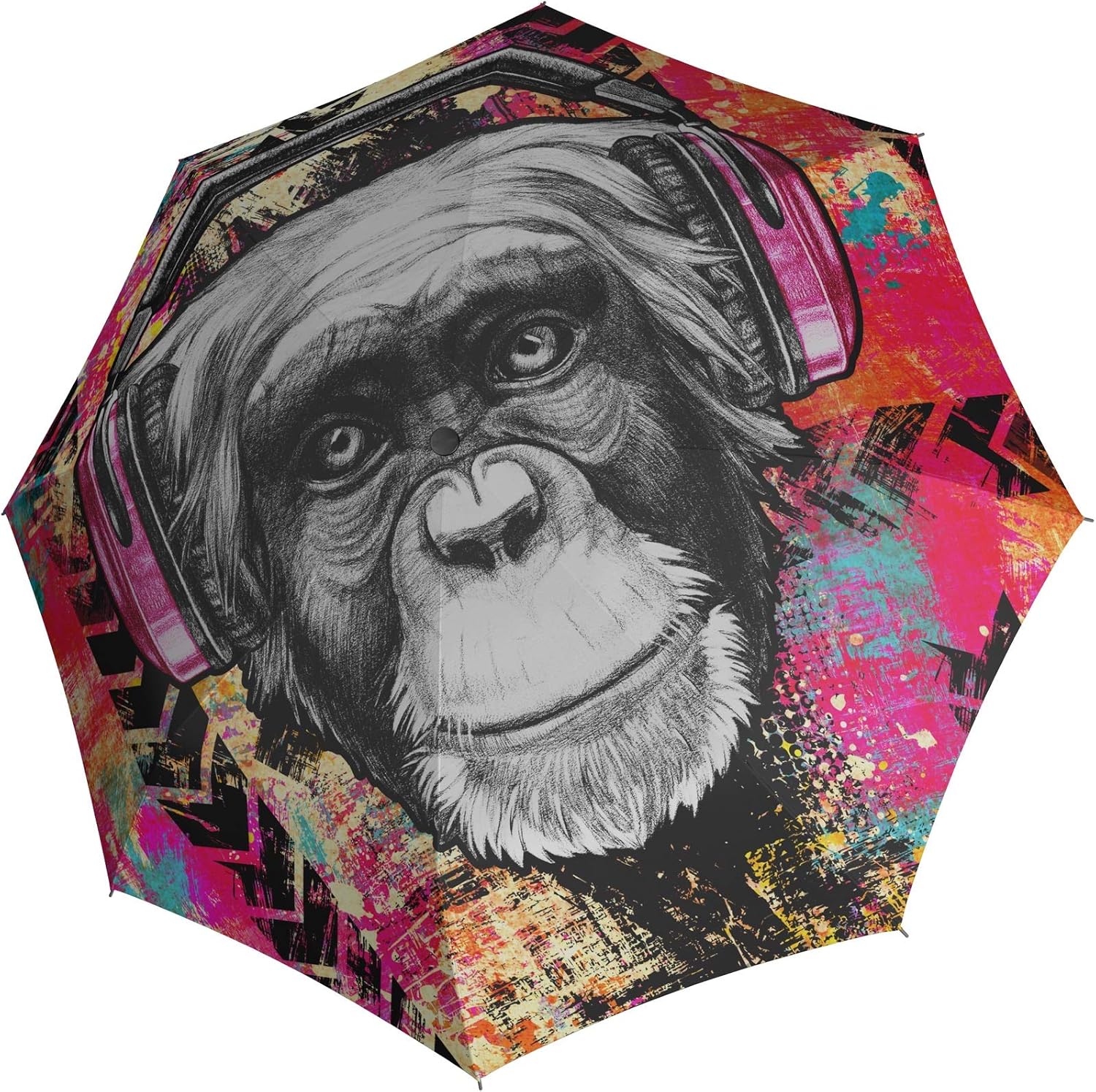 Doppler Modern Art Collection Open & Close Folding Umbrella – Monkey ...