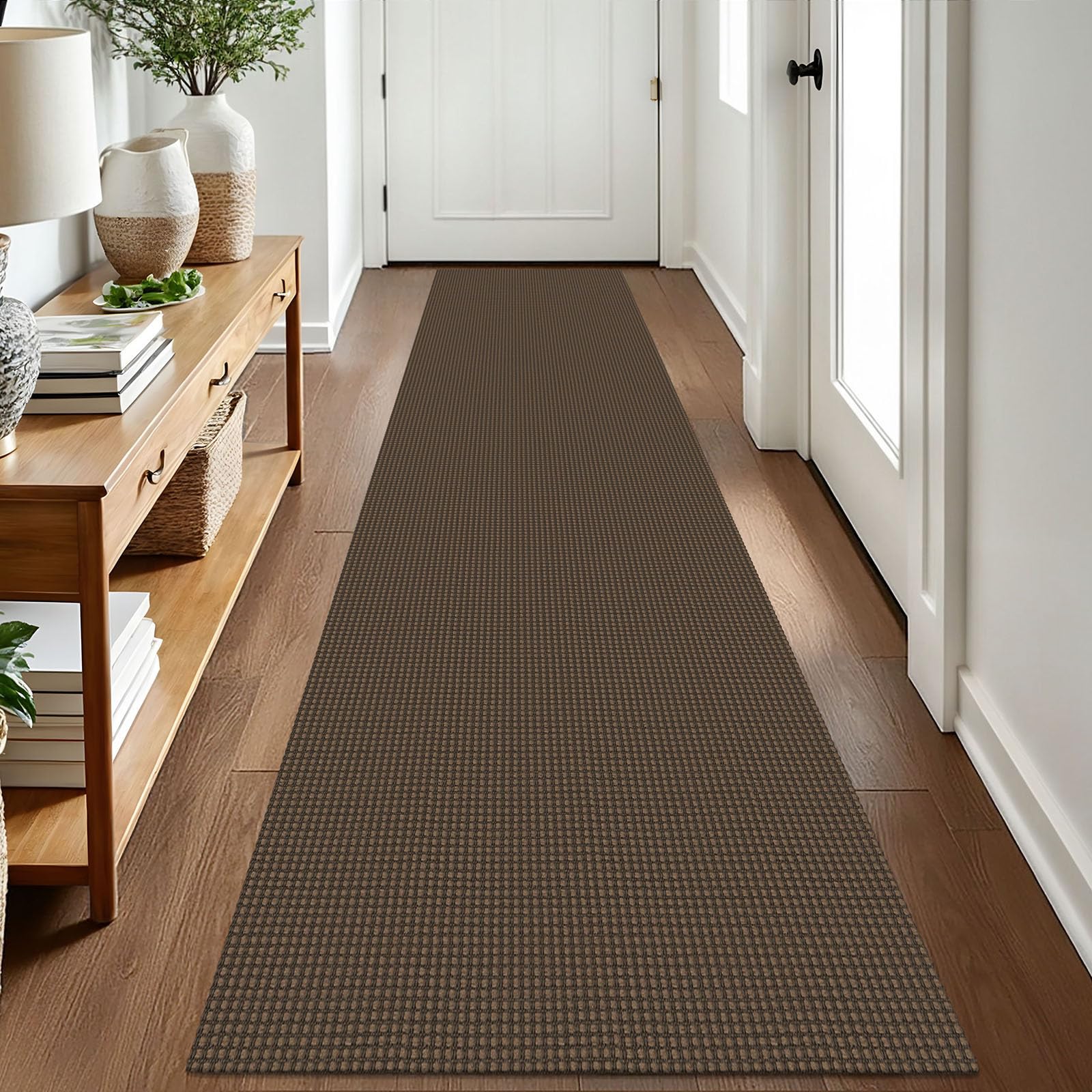 EARTHALL Woven Runner Rug 2x8 Ft Washable Runners for Hallways Cotton Non Slip Rubber Backed ...