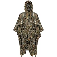 Amazon.com : Ginsco 3D Leafy Camo Poncho Camoflage Woodland Cape Lightweight Ghillie Suit for ...