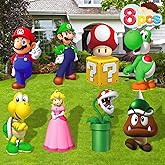 Amazon.com : Mario Birthday Party Supplies, 8pcs Mario Yard Signs With ...