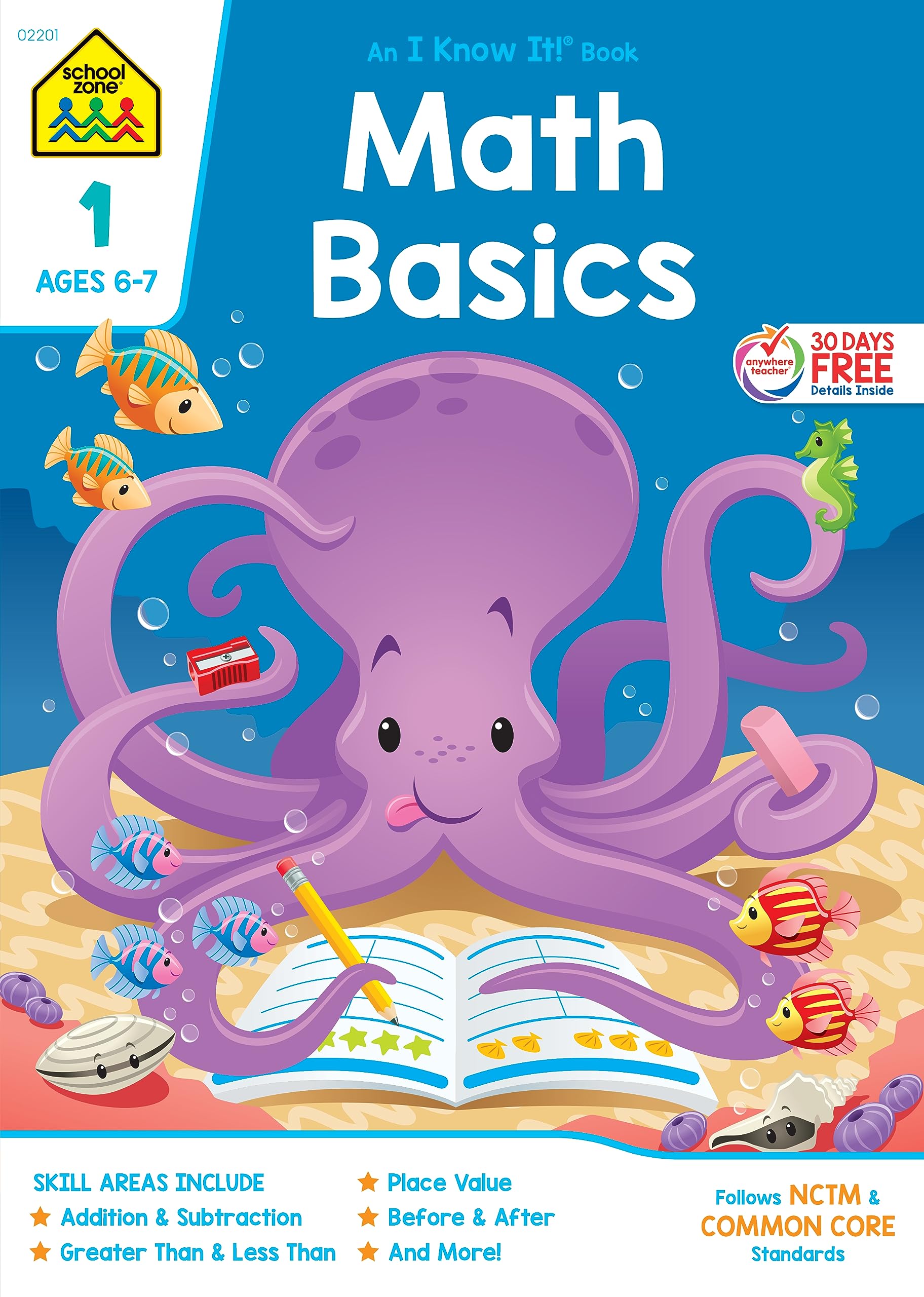 Mua School Zone - Math Basics 1 Workbook - 64 Pages, Ages 6 to 7, 1st ...