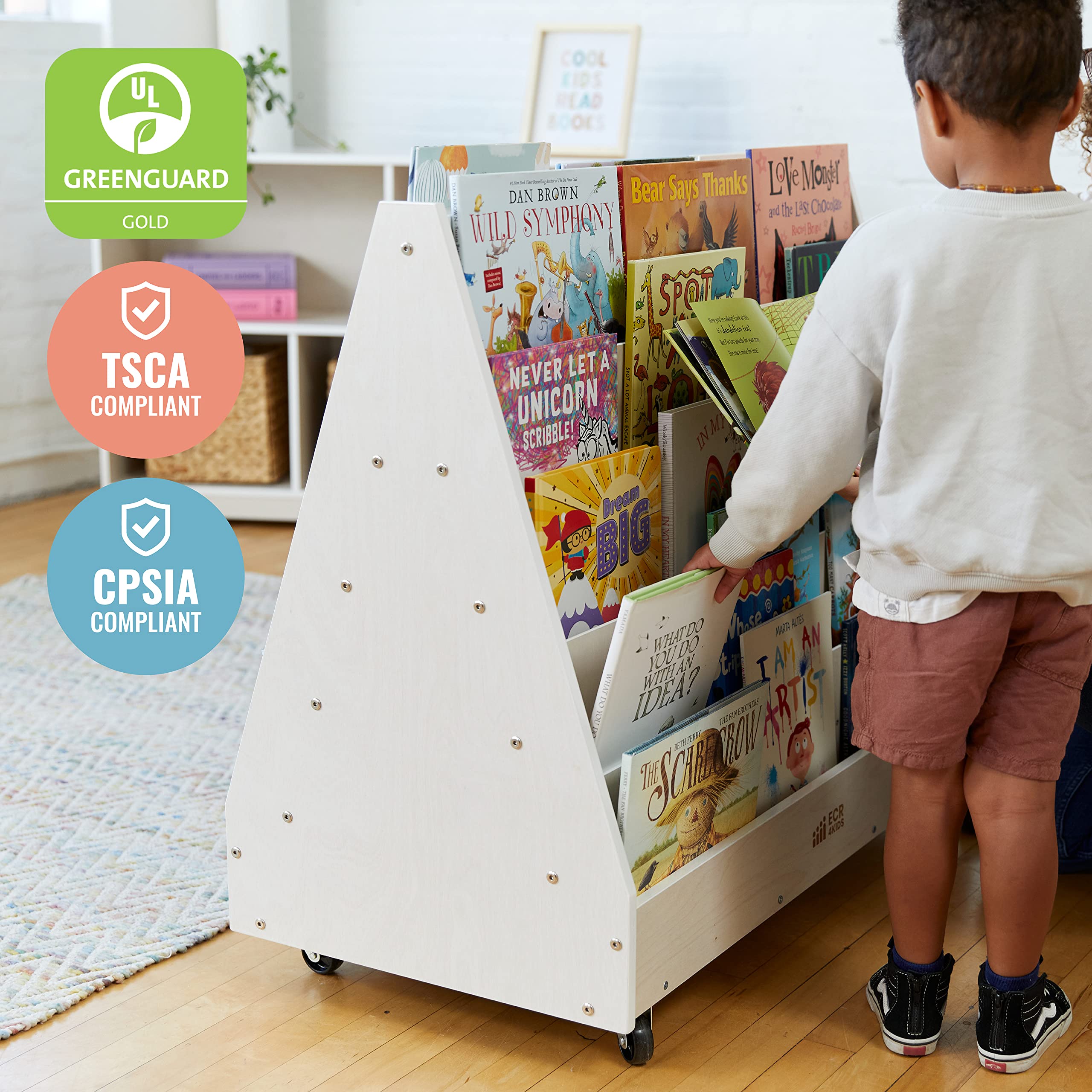 Mua ECR4Kids Double-Sided Mobile Book Display, Classroom Bookshelf ...