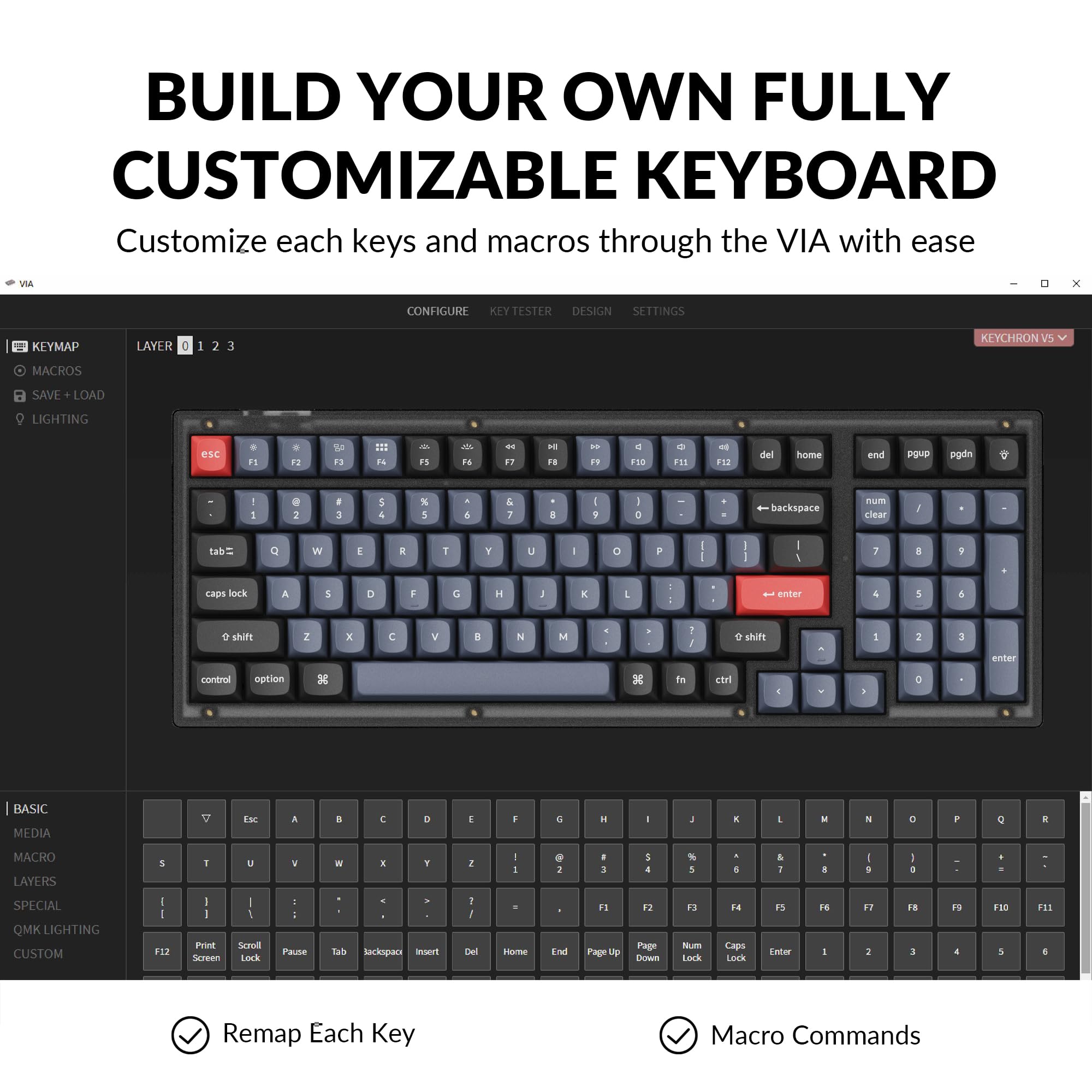 Mua Keychron V5 Wired Custom Mechanical Keyboard, 96% Layout QMK/VIA ...