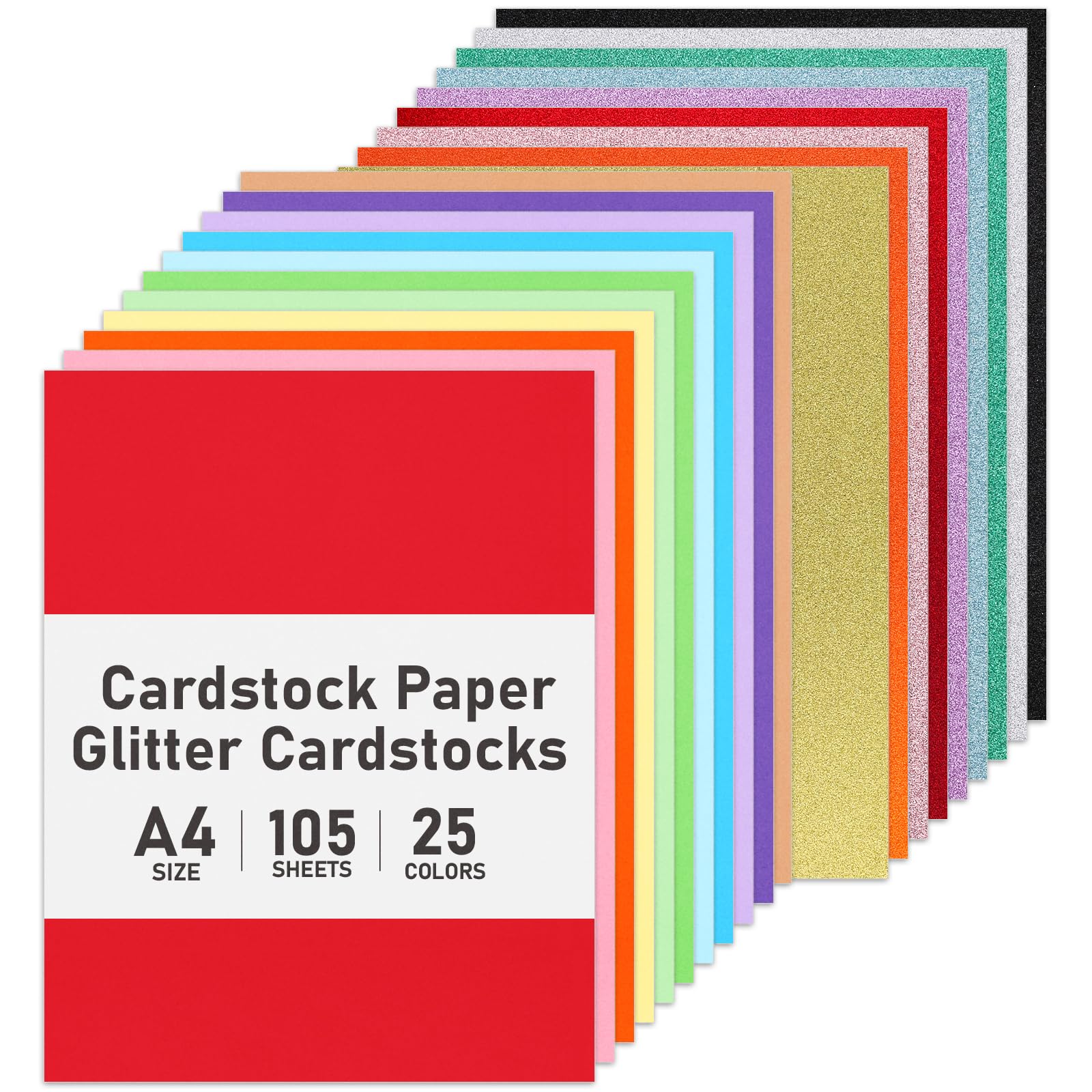 MCPINKY 105 Sheets Colored Cardstock, Includes 75 Sheets Multi Color ...
