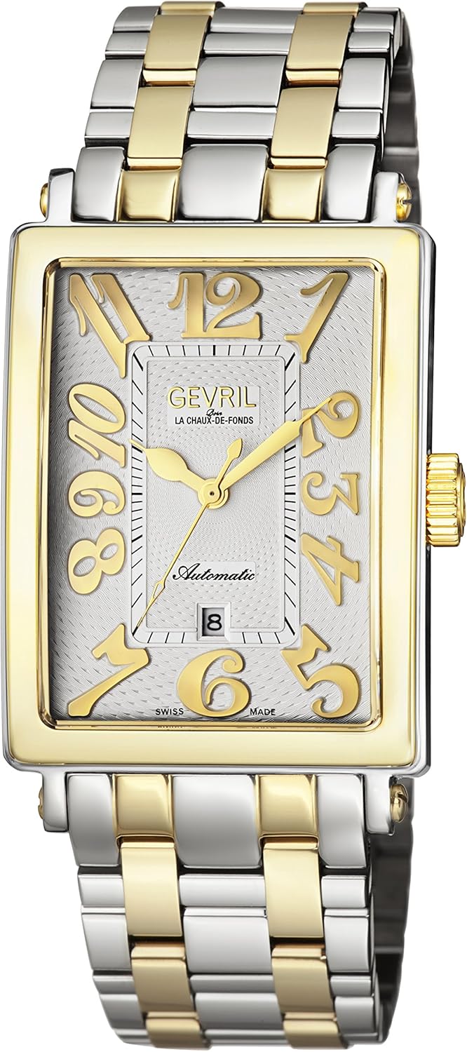 Gevril Men's Analog Swiss Automatic Watch with Two-Tone-Stainless-Steel ...