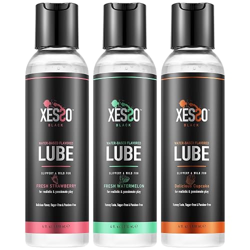 XESSO Flavored Lubricant,3 Flavors Water Based Lube 3 Packs of 4 fl.oz ...