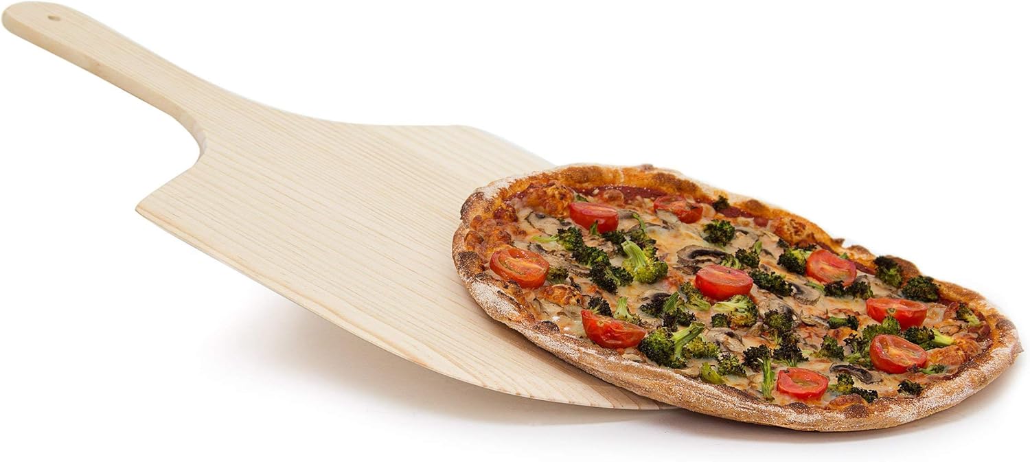 Relaxdays Wooden Pizza Peel, 30.5 x 54 cm, Pizza Spatula Paddle, With ...