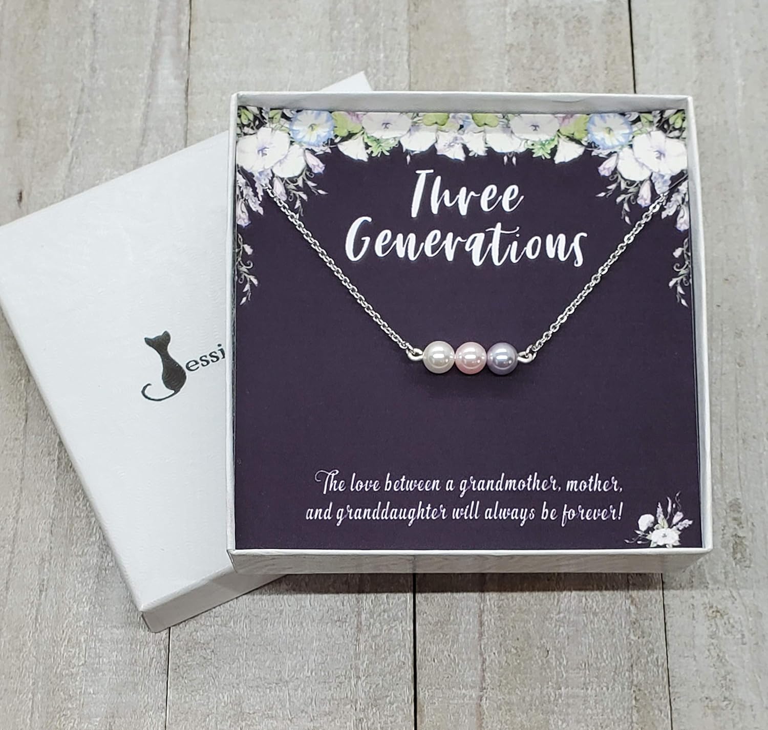 Amazon.com: 3 Generations Necklace for Grandma, Mother & Granddaughter ...