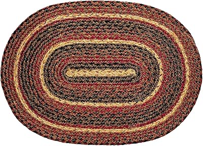 Amazon.com: IHF Home Decor Cinnamon Jute Braided Rug Oval Placemat 13 x ...