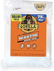 Amazon.com: Gorilla Hot Glue Sticks, Mini Size, 4" Long x .27" Diameter ...
