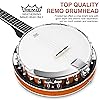 Vangoa Banjo 5 String Full Size Beginner Banjo Kit Remo Head Mahogany ...