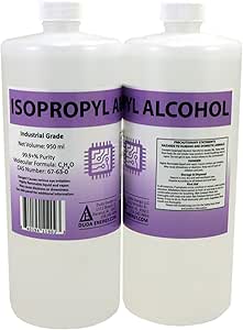 Amazon.com: 2 x 950ml Bottles of 99+% Pure Isopropyl Alcohol Industrial ...