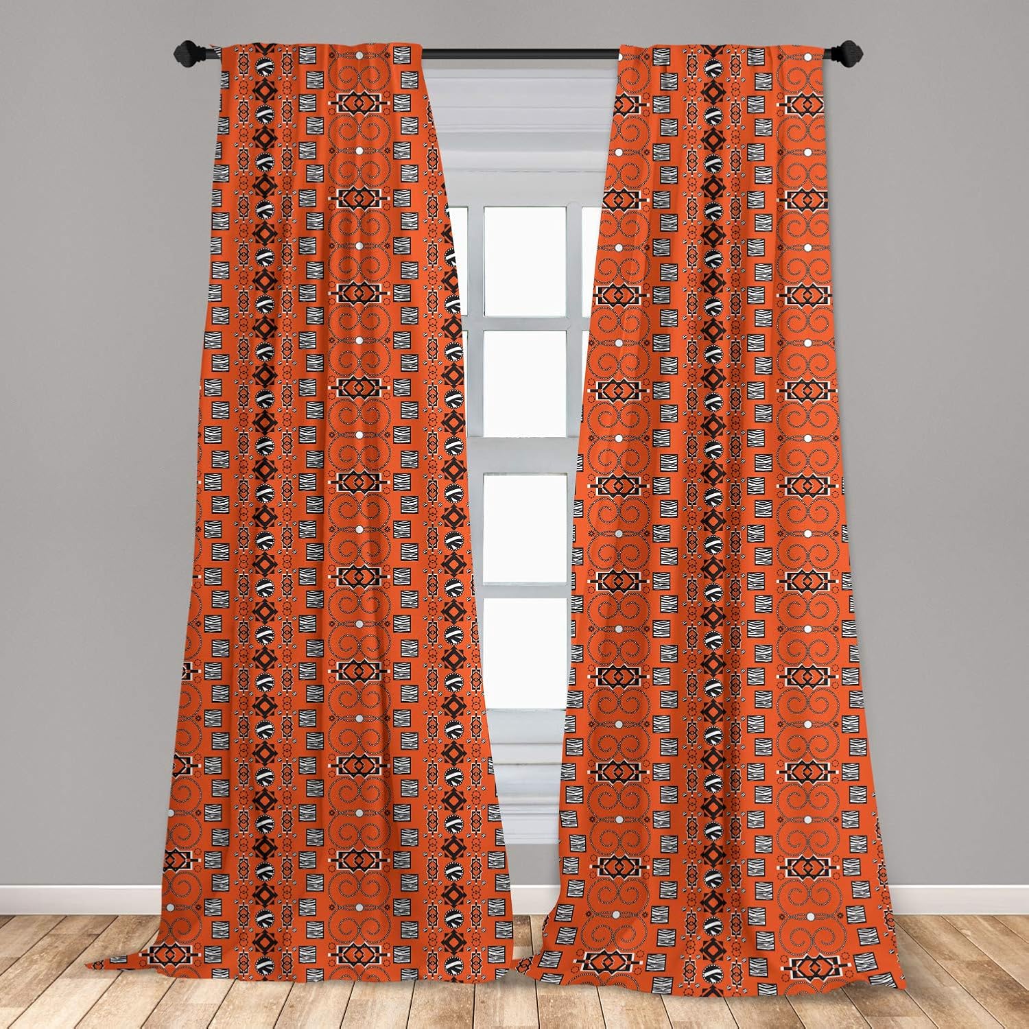 Amazon.com: Ambesonne African Curtains, Pattern with Traditional ...