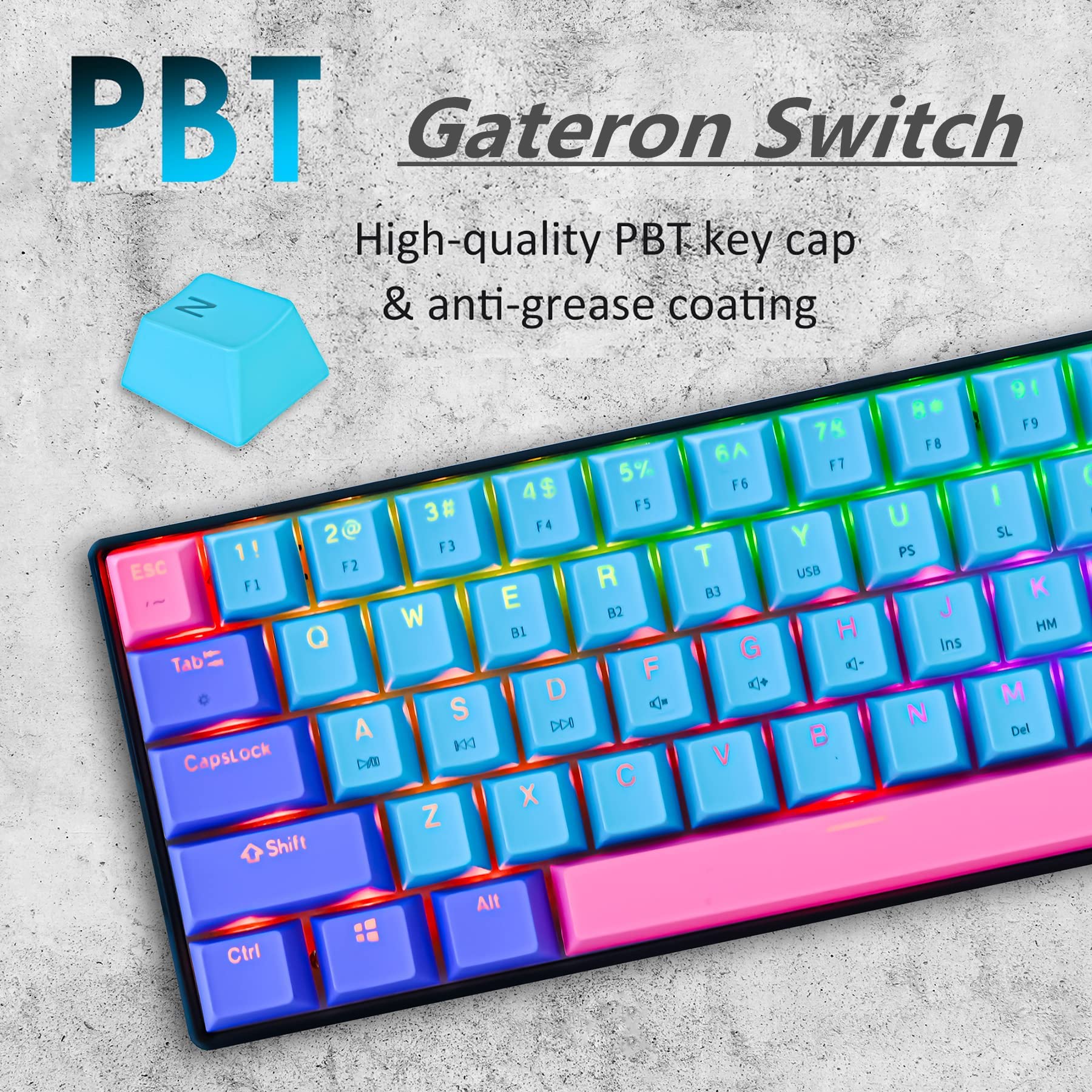 Mua surmen 60% Wireless Gaming Keyboard 60 Percent RGB Backlit Hot ...