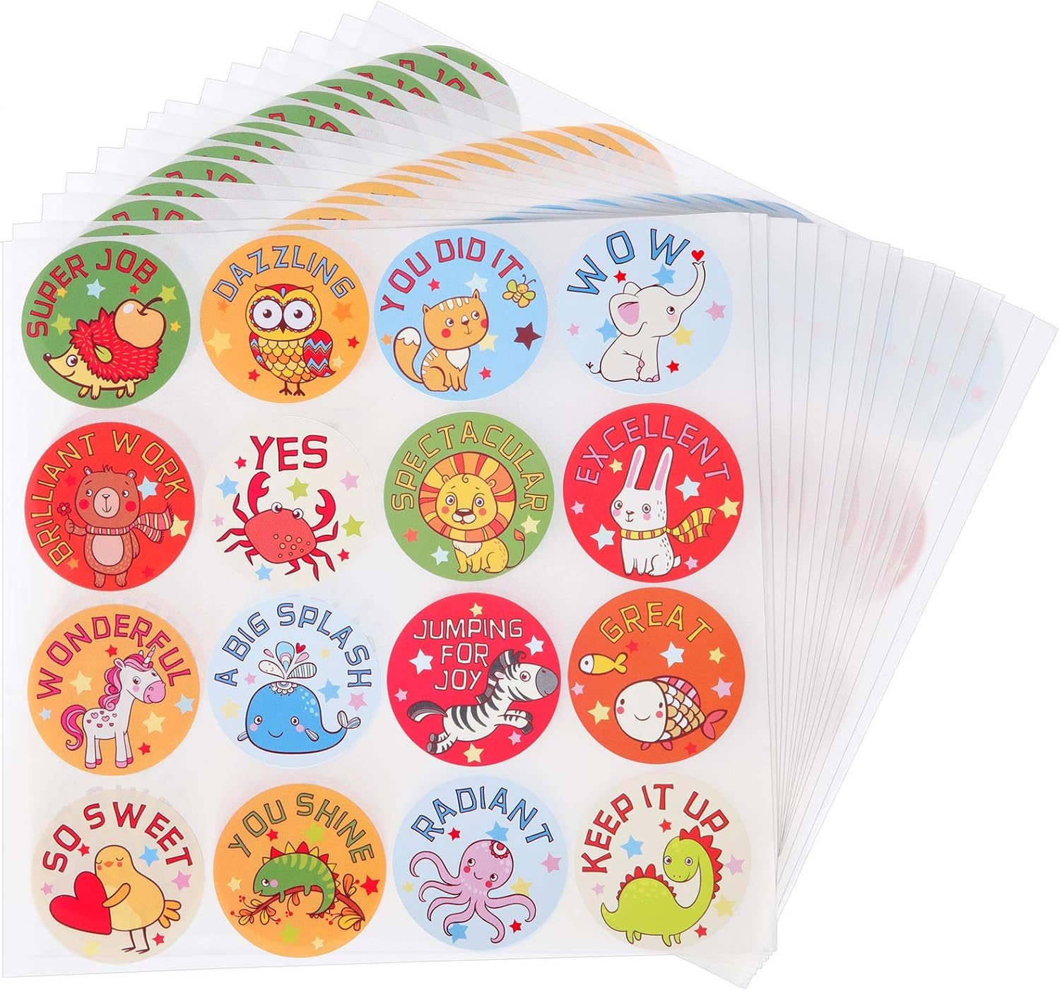 240 Pieces Animal Reward Stickers 1.5 Inches Classroom Motivational ...