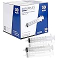 30ml Syringe Sterile with Luer Slip Tip - 50 Syringes by BH Supplies (No Needle) Individually ...