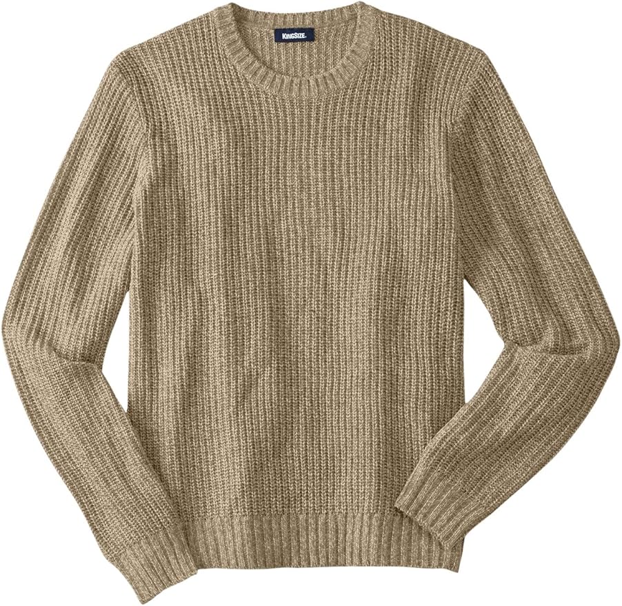KingSize Men's Big & Tall Shaker Knit Crewneck Sweater at Amazon Men’s ...