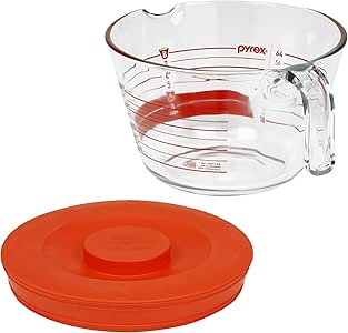 Amazon.com: Pyrex 8-Cup Measuring Cup with Red Plastic Cover, Read from ...