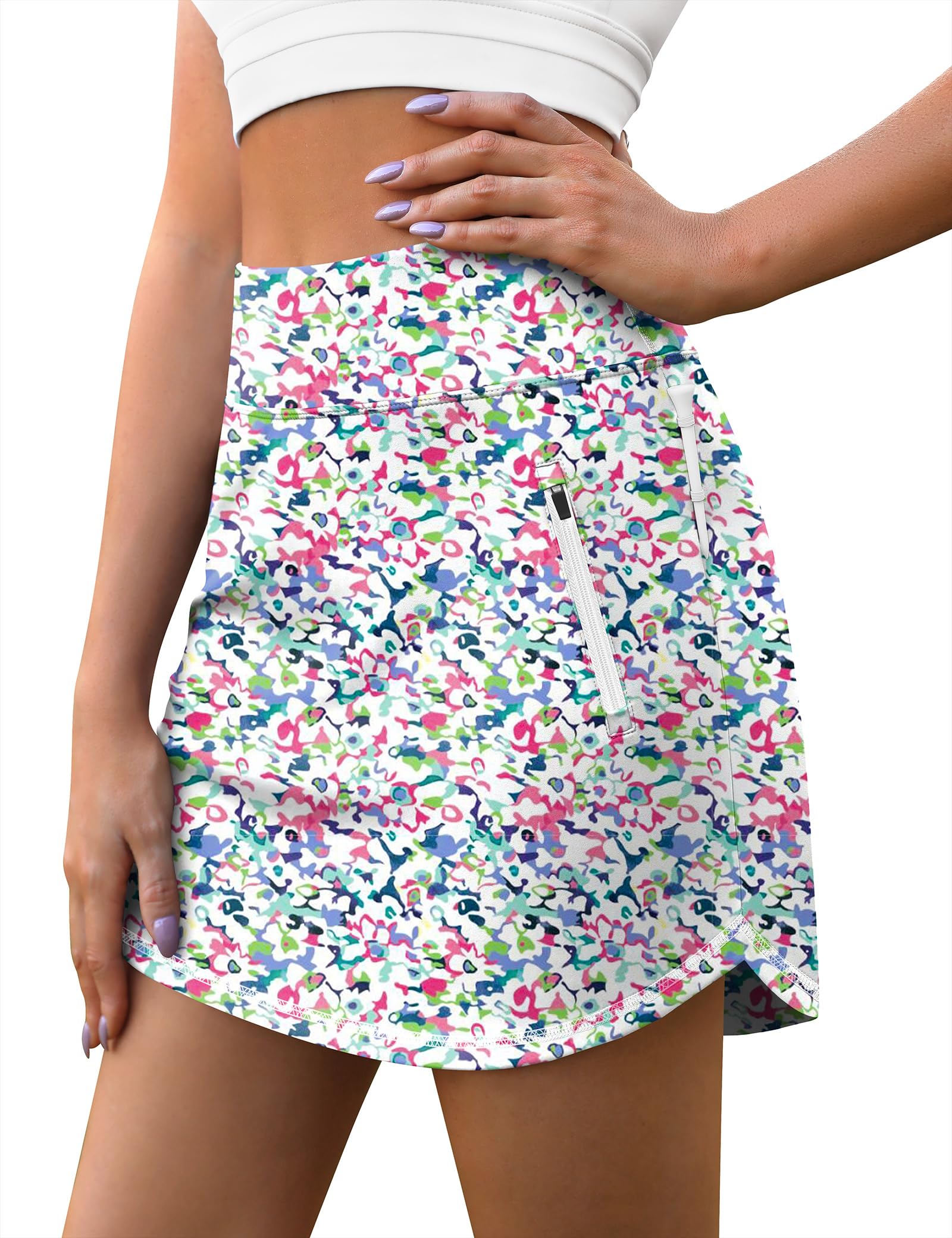 LouKeith Golf Skirts for Women Tennis Skirt with Zipper Pockets High ...