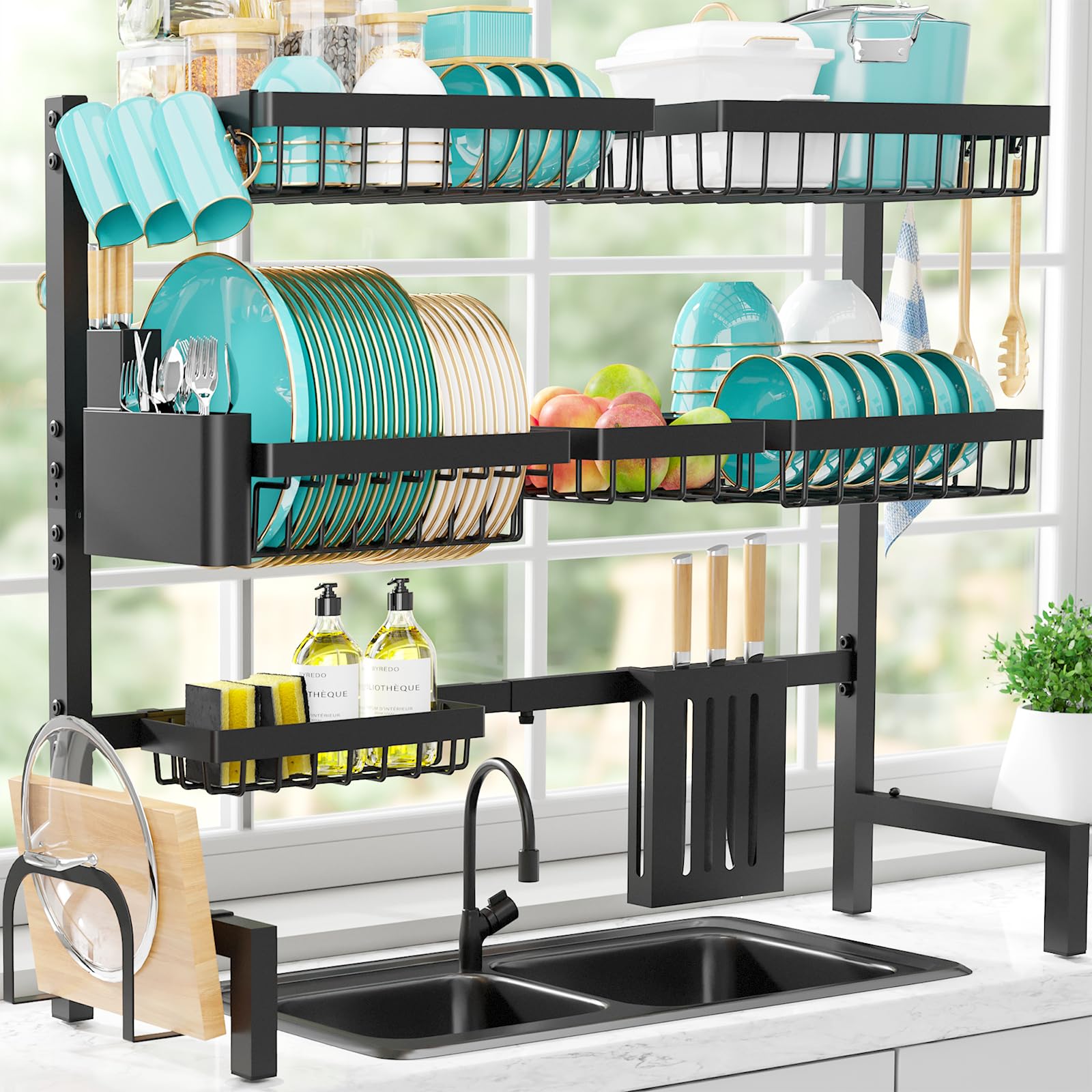 Sakugi Dish Drying Rack - Large Over The Sink Dish Drainer Drying Rack ...
