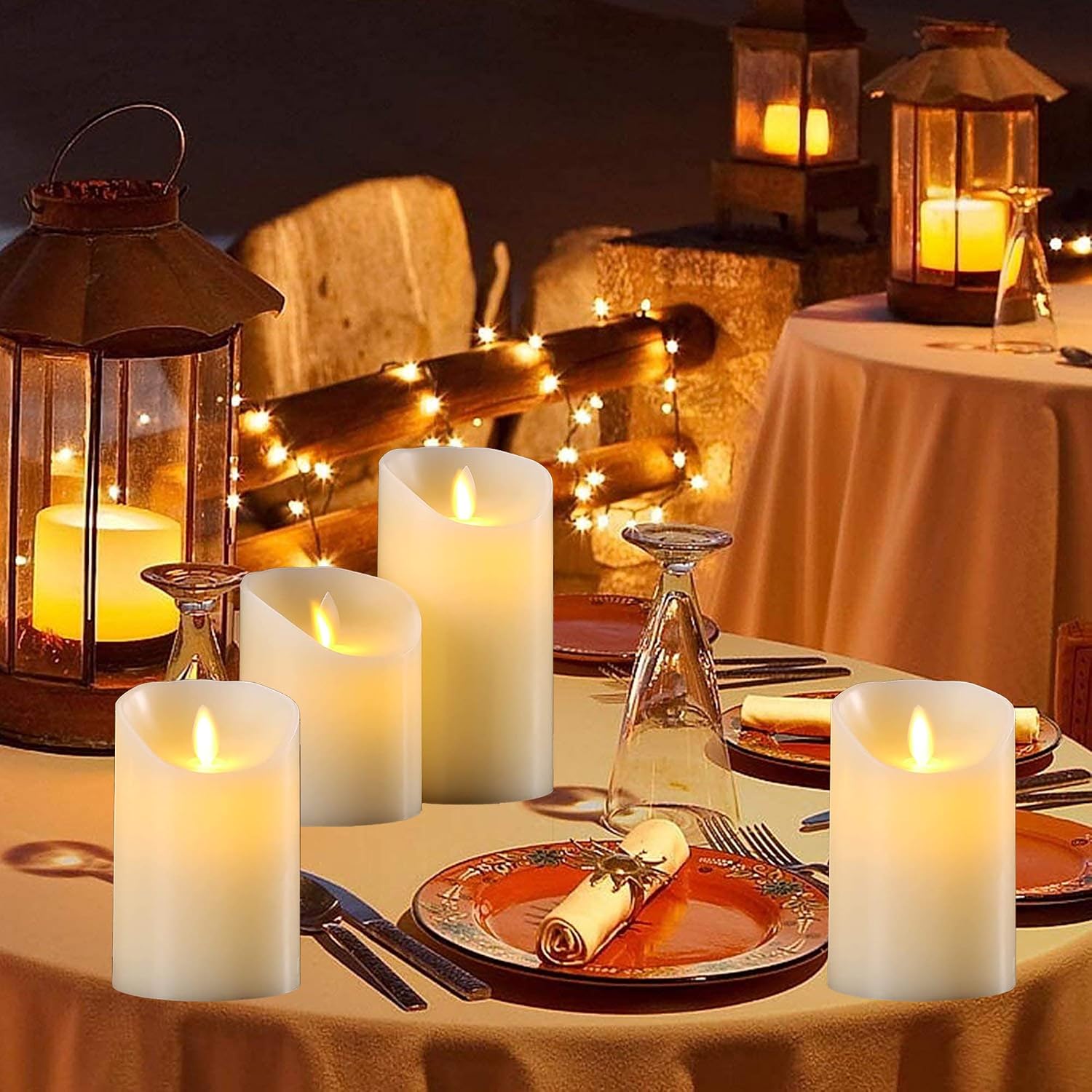 3 LED Candles, 4″ 5″ 6″, Flameless Candles Battery Operated Pillar Real ...