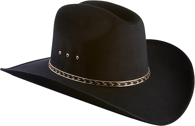 Sombrero de cowboy de ala ancha de fieltro sintético.: Amazon.es: Ropa