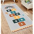 Amazon.com: STARUIA Grey Hopscotch Kids Rug for Playroom, Non-Slip ...