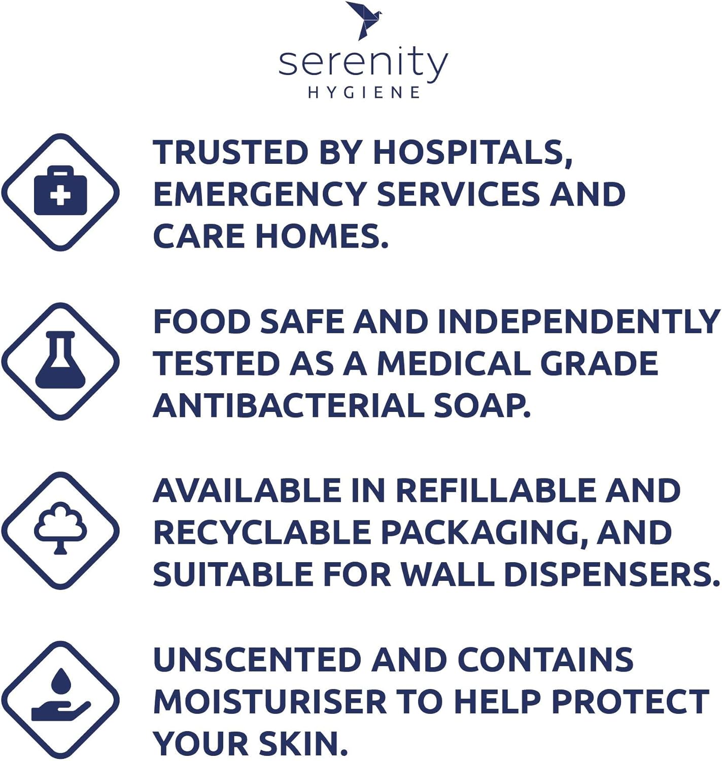 Serenity Hygiene Bactericidal Hand Wash (Unscented, 500ml x3) – BigaMart