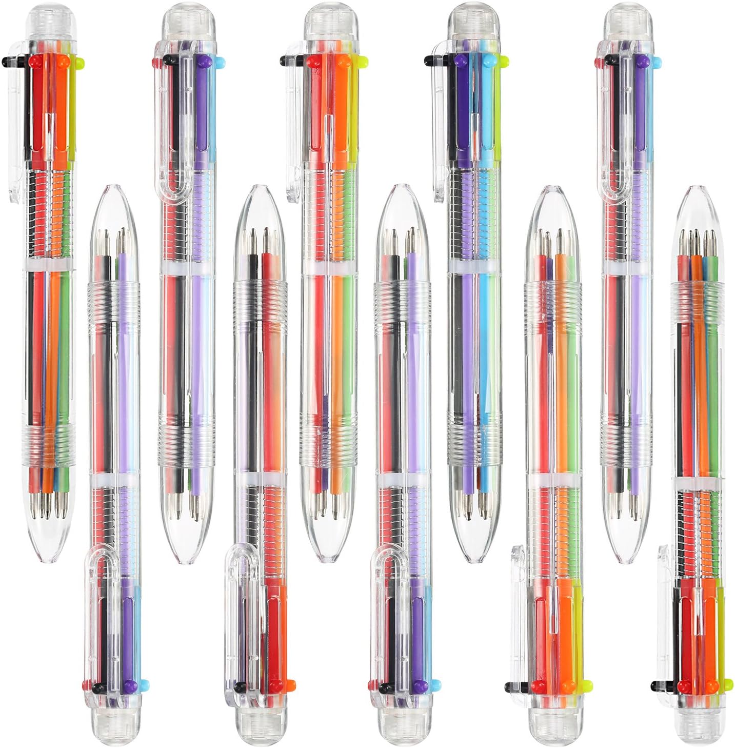 20 Pack 6-in-1 Retractable Ballpoint Pens 6-Color Ballpoint Pen ...