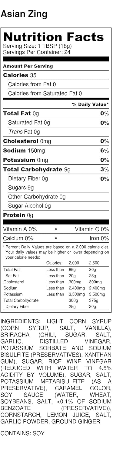 Buffalo Wild Wings Asian Zing Sauce Nutrition Facts | Besto Blog