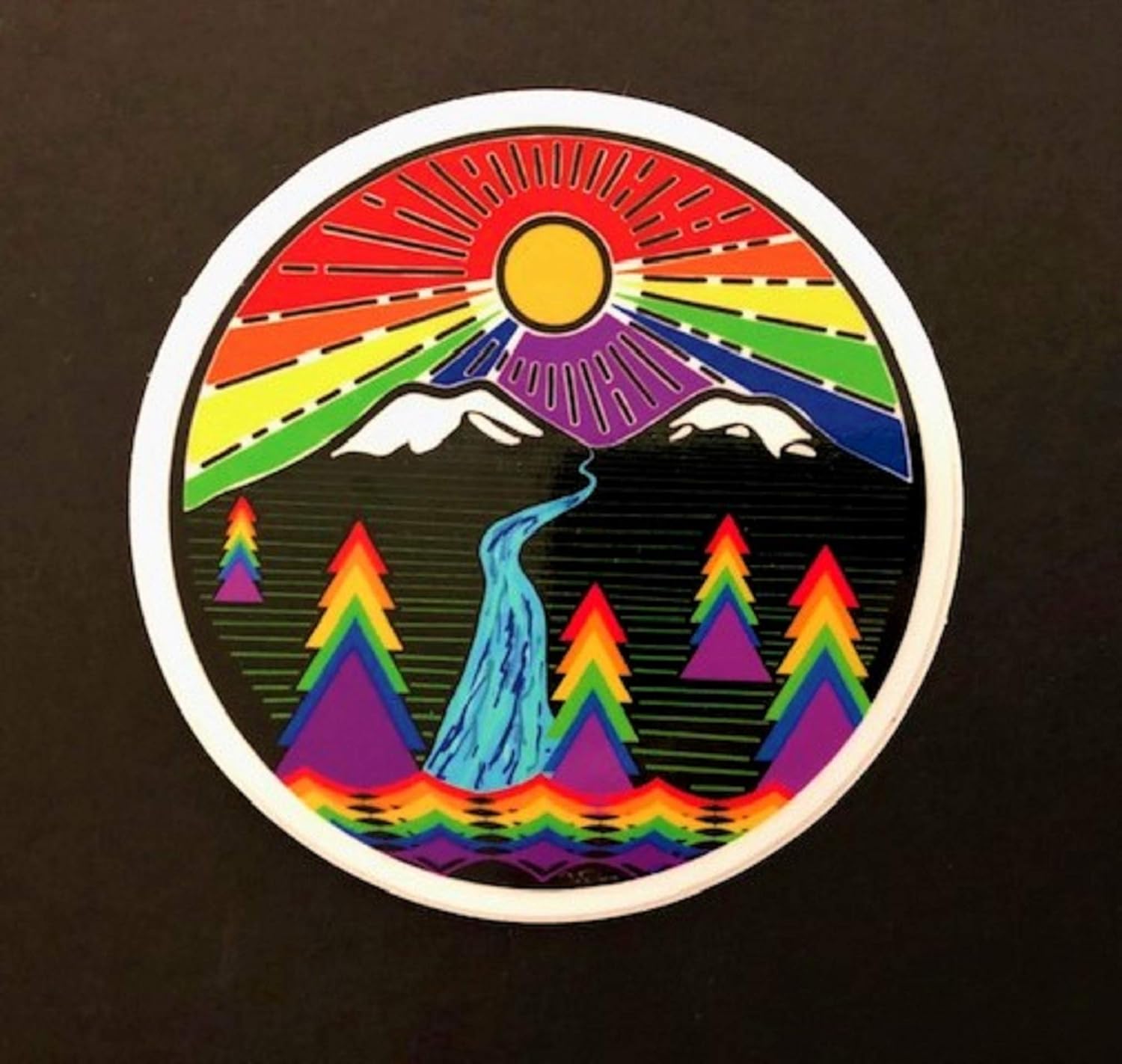 Amazon.com: Mountain Sticker, Rainbow Sticker, Pride Sticker, Rainbow ...