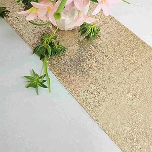 Amazon.com: DUOBAO Champagne Gold Sequin Table Runner 12x72-Inch Coffee Table Runner Home Decor ...