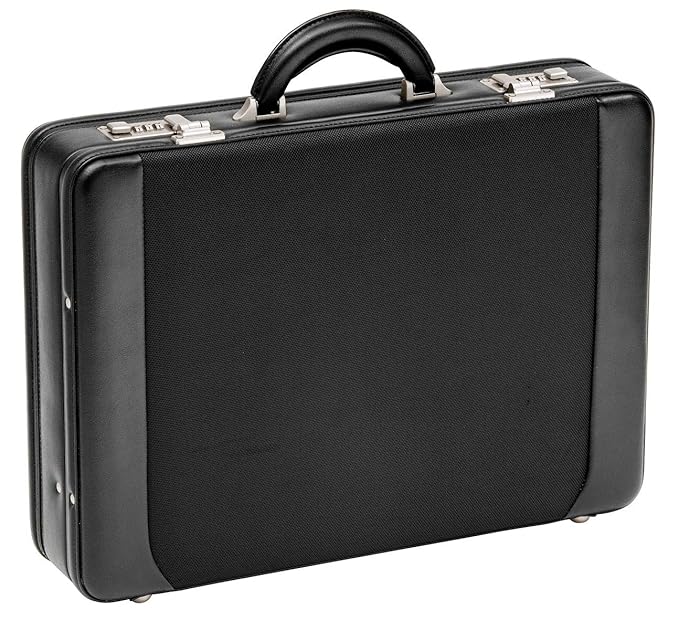 Aktenkoffer Pilotenkoffer Erweiterbar Akten Koffer 46 cm Schwarz D & N ...