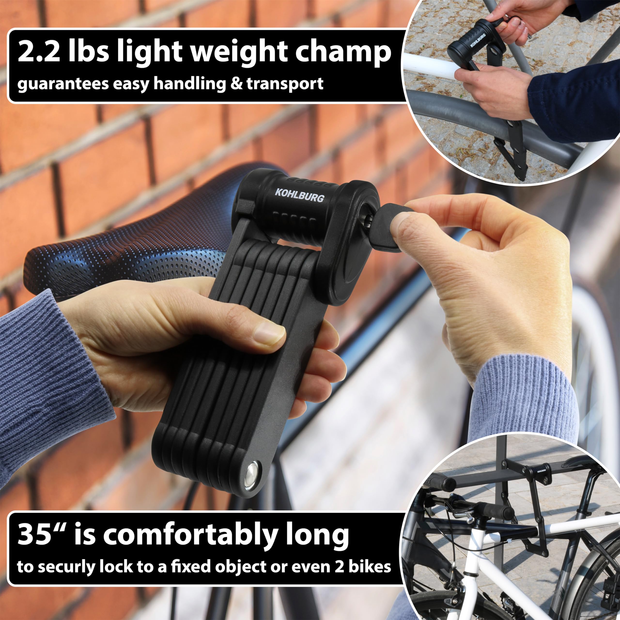 Mua Security Folding Lock only 2.2 lbs - 35" Foldable Bicycle Lock ...
