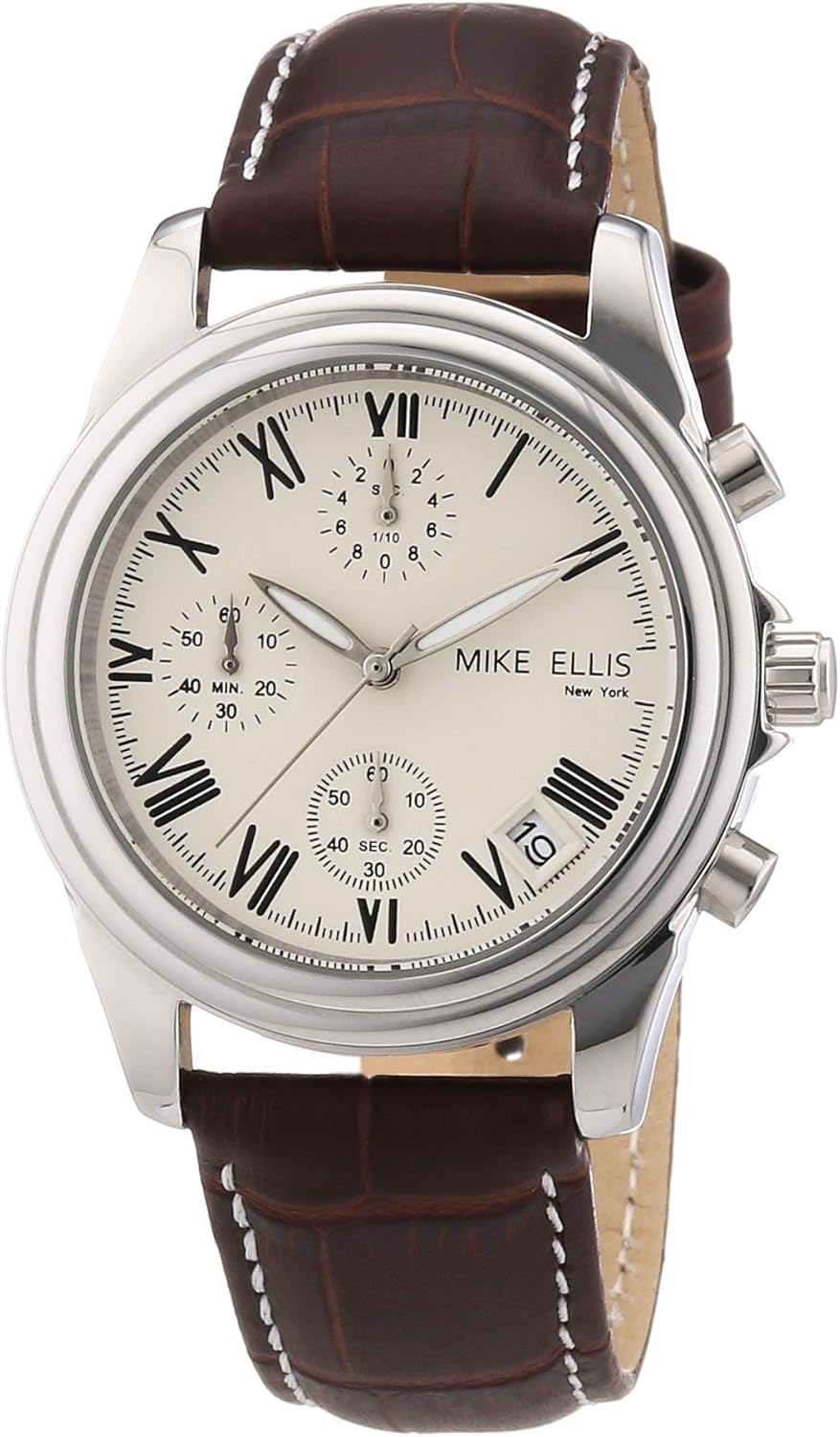 Mike Ellis New York Herren-Armbanduhr Chronograph Quarz Leder M2450SSL ...