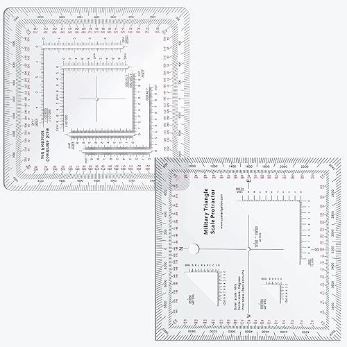 Topographical Map Scale Set, UTM MGRS Military Map Protractor and ...
