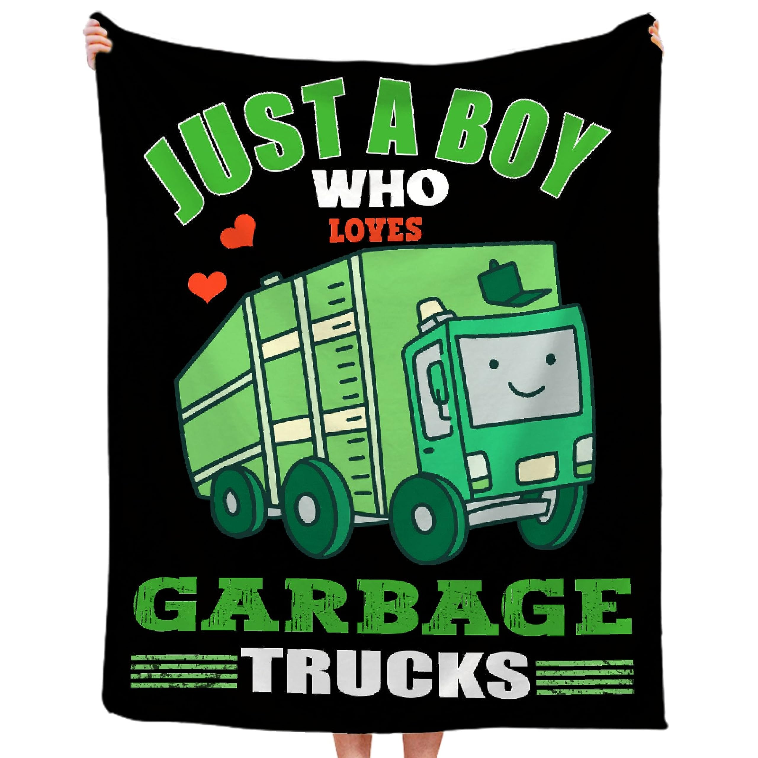 Garbage Trucks Blanket Just A Boy Who Loves Garbage Trucks Fleece ...