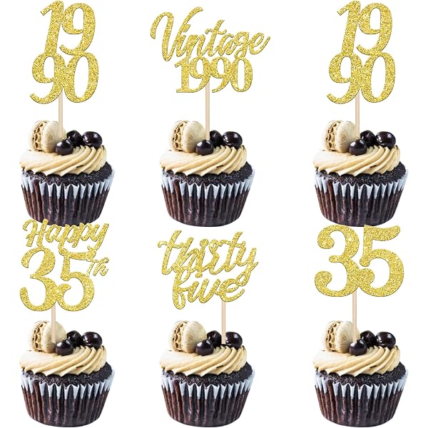 35th Birthday Cupcake Toppers