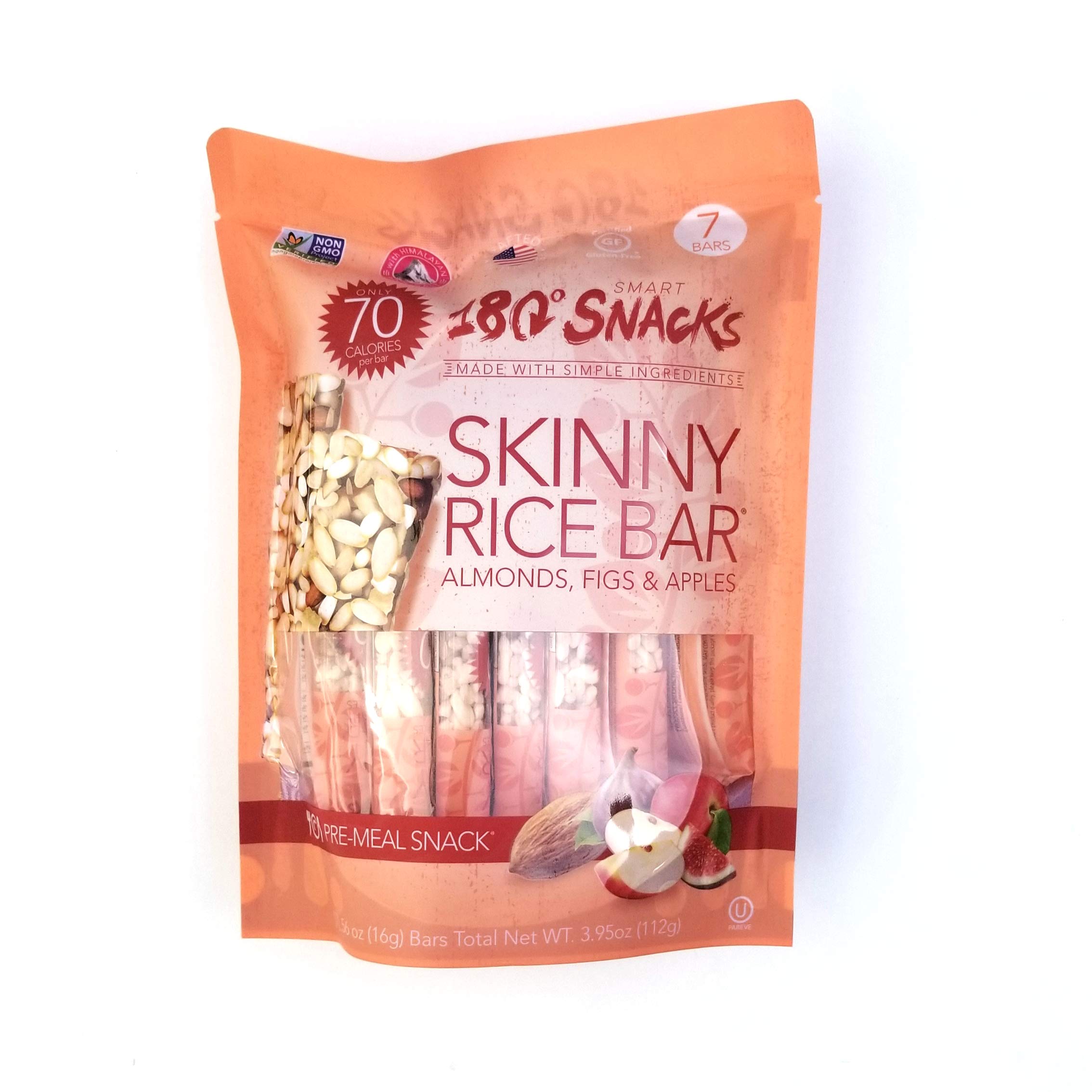 180 Snacks Pre-Meal Snack Skinny Rice Bar with Himalayan Salt 1 Pack, 3 ...