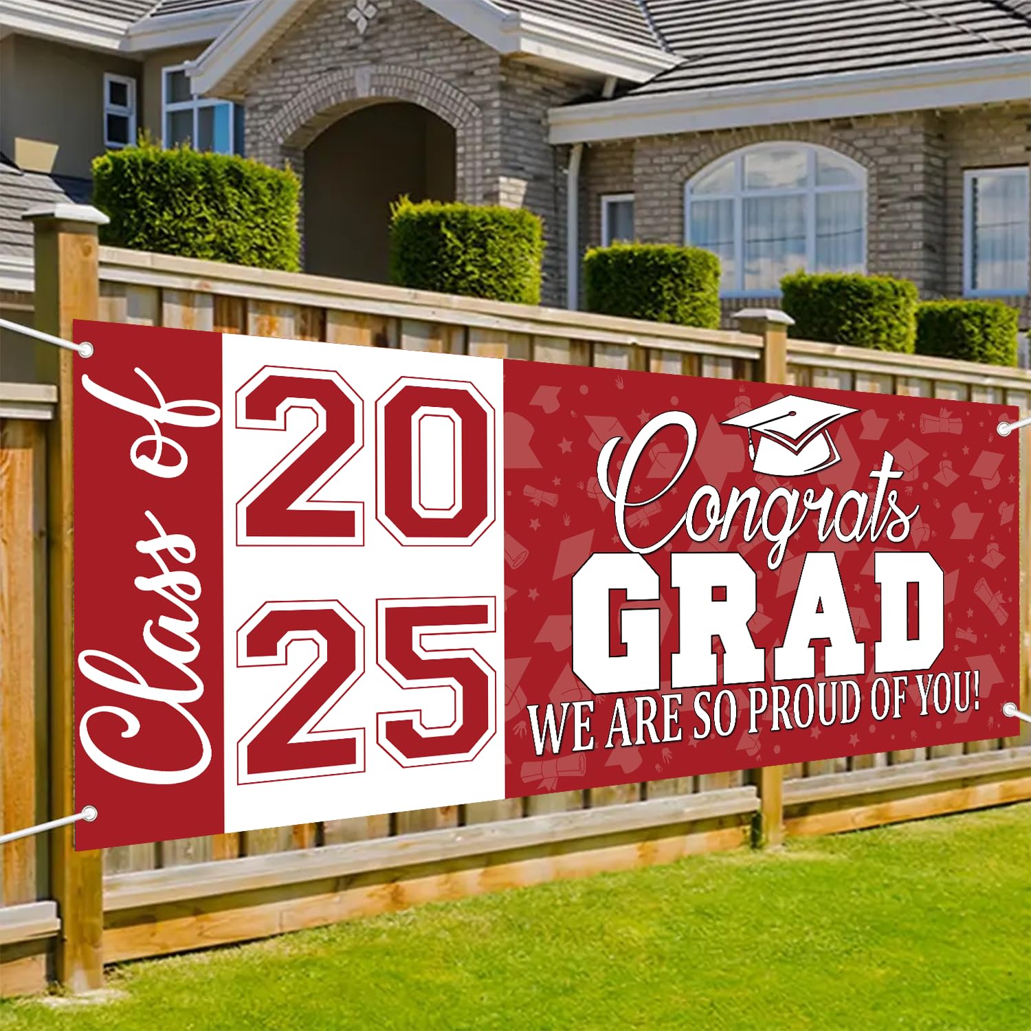 Graduation Banner 2025 Red Graduation Party Decorations 2025, Congrats ...