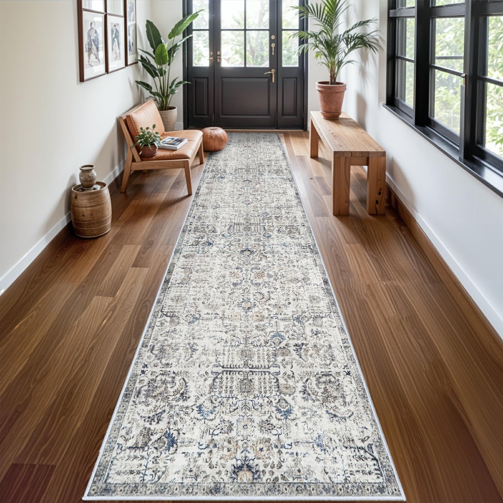 RUUGME 3x14 Washable Runner Rug - Vintage Hallway Runner Rugs with Non ...