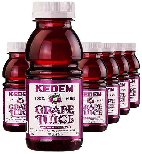 Kedem Grape Juice, 8oz BPA Free Plastic Bottle (12 Pack) Made With ...